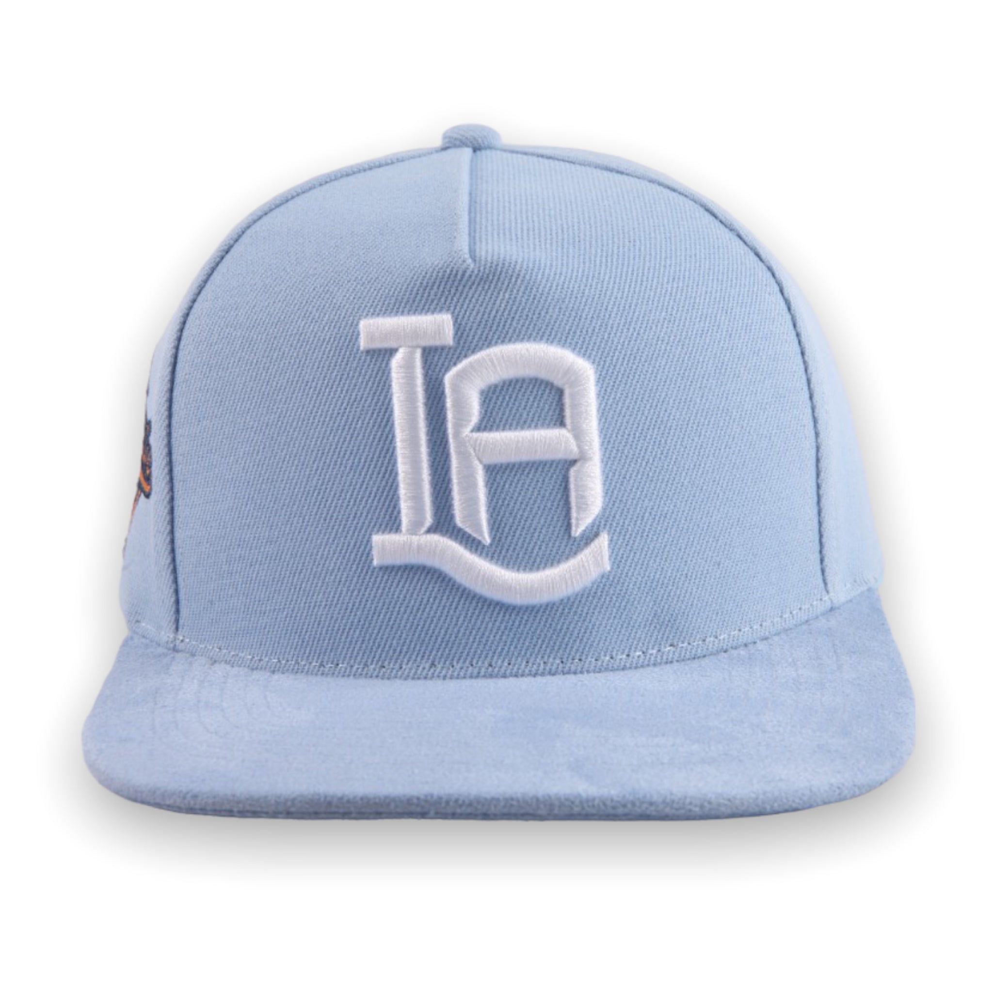 LA World Series Snapback- Carolina Blue Suede | FLOURYSH